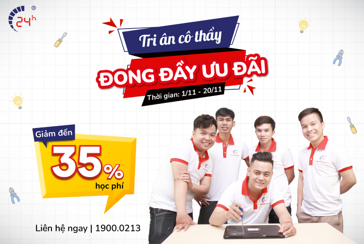 Tri ân cô thầy - Đong đầy ưu đãi - Giảm đến 35% học phí