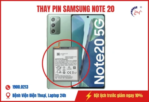 Thay pin Samsung Note 20 chính hãng, giá cạnh tranh 2026